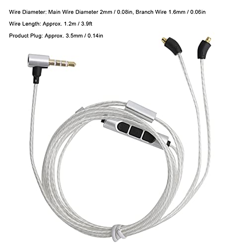 Vbestlife Game Headphone Cable,Plug and Play Earphone Cable,3.5 mm Audio Cable with High Transparent PVC Shell,Volume Adjustment,Microphone,fit for Xelento, for Alo Andromeda Earphones
