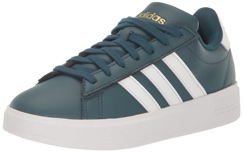 adidas Women's Grand Court Cloudfoam Lifestyle Comfort Sneaker, Arctic Night/White/Gold Metallic, 10