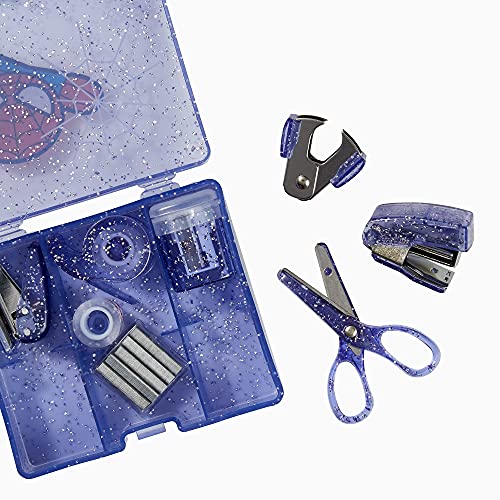 Yoobi x Marvel Spider-Man Mini Office Supply Kit & Scissors Set β Spider-Man Set w/ Stapler, Staples, Hole Punch, Tape Dispenser, Blunt Tip Scissors for Kids w/ 2 1/4β Blade