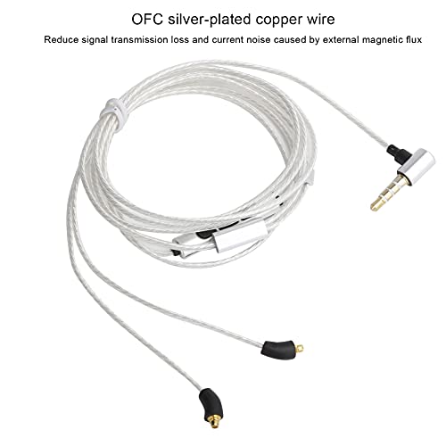 Vbestlife Game Headphone Cable,Plug and Play Earphone Cable,3.5 mm Audio Cable with High Transparent PVC Shell,Volume Adjustment,Microphone,fit for Xelento, for Alo Andromeda Earphones
