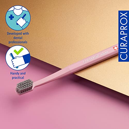 Curaprox CS 12460 Velvet Ultra-Soft Toothbrush; Extra Soft bristles for Sensitive Gums