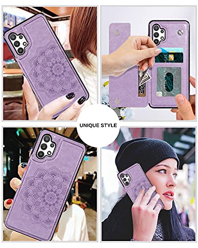 BENTOBEN Samsung Galaxy A32 5G Wallet Case, PU Leather Heavy Duty Rugged Shockproof Protective Cases with Card Slots Cash Holder Phone Case for Samsung Galaxy A32 5G 6.5 Inch 2021, Purple