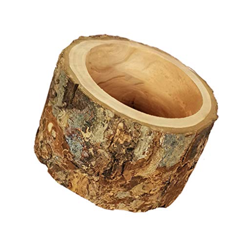 POPETPOP Hamster Wooden Food Bowl for Hedgehog Guinea- Pig Gerbil Squirrel Reptiles Chinchilla Ceramic Feeding Dish (Random Color)