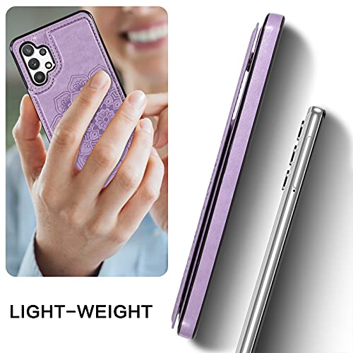 BENTOBEN Samsung Galaxy A32 5G Wallet Case, PU Leather Heavy Duty Rugged Shockproof Protective Cases with Card Slots Cash Holder Phone Case for Samsung Galaxy A32 5G 6.5 Inch 2021, Purple