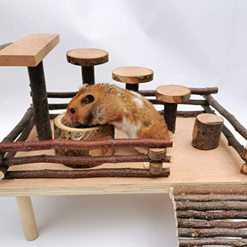 POPETPOP Hamster Wooden Food Bowl for Hedgehog Guinea- Pig Gerbil Squirrel Reptiles Chinchilla Ceramic Feeding Dish (Random Color)
