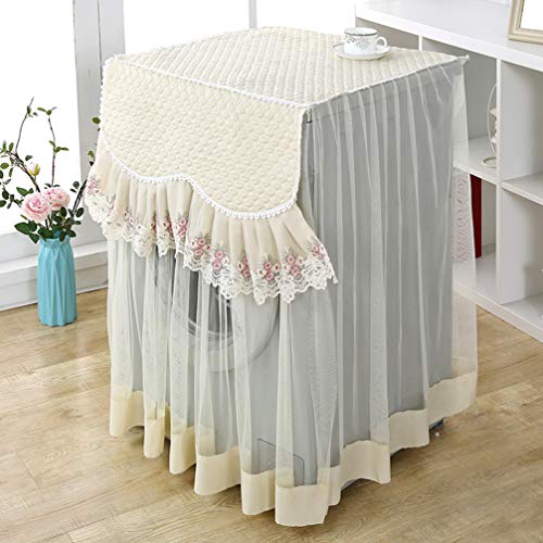 Vosarea Front Door Decor Sunproof Washing Machine Cover 60x60x87cm Automatic Washer Protectors Delicate Washing Machine Cover (Beige) Laundry Machine Cover Replacement Home Decoration