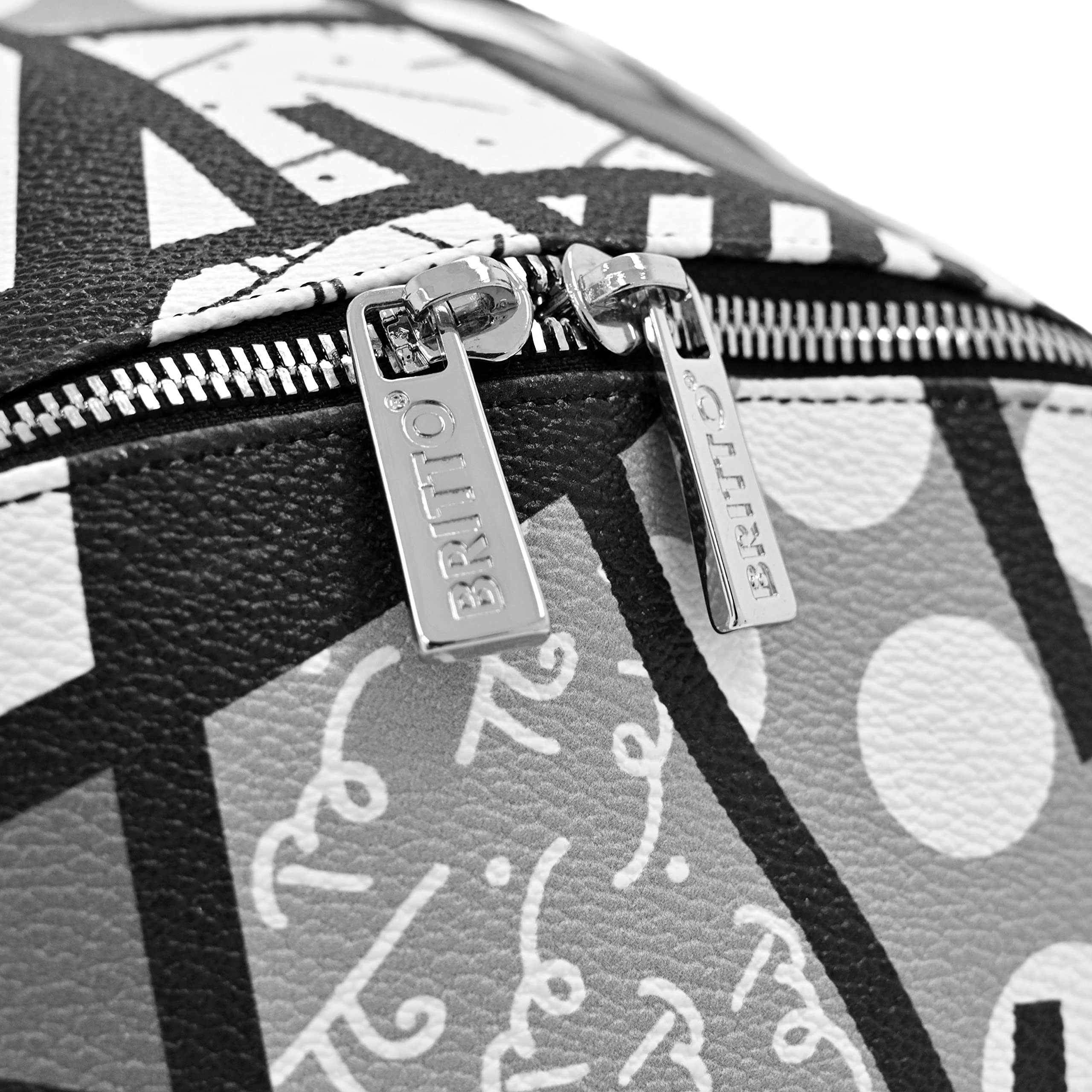 BRITTO® Vegan Leather Small Backpack - Black Landscape