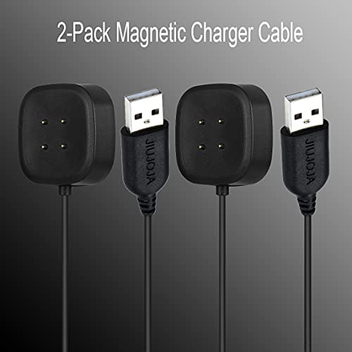 2Pack Compatible with Fitbit Versa 3 4 /Sense 1 2 Charger, (Not for Versa/Versa 1/Versa 2) Replacement Charging Cradle Dock Stand Cable for Smart Watch Versa 4