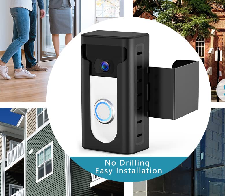 KIMILAR 2024 Upgrade Anti-Theft Video Doorbell Mount, Not Block Doorbell Motion Sensor, Adjustable No-Drill Mounting Bracket Wedge Holder Accessories for Home Rentals Office Room