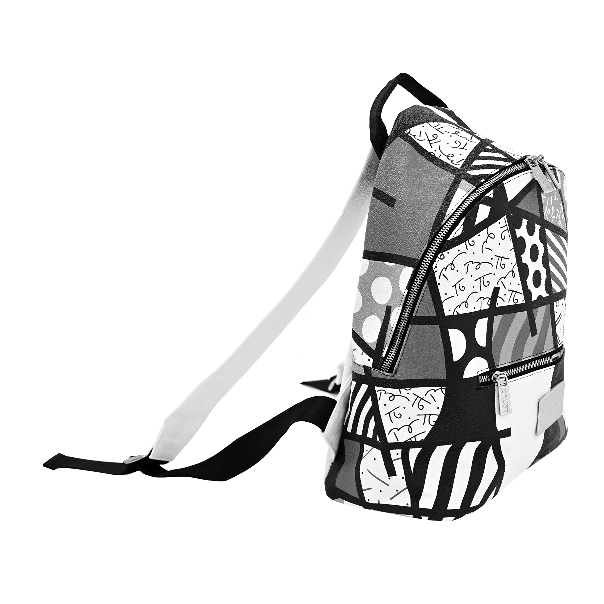 BRITTO® Vegan Leather Small Backpack - Black Landscape
