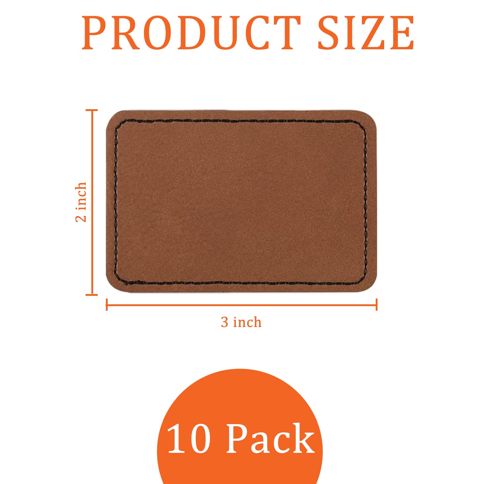 porffitoy Blank Leatherette Patches with Adhesive, 10 Pcs Leather hat Patches for Hats, Jackets, Backpacks (Brown)