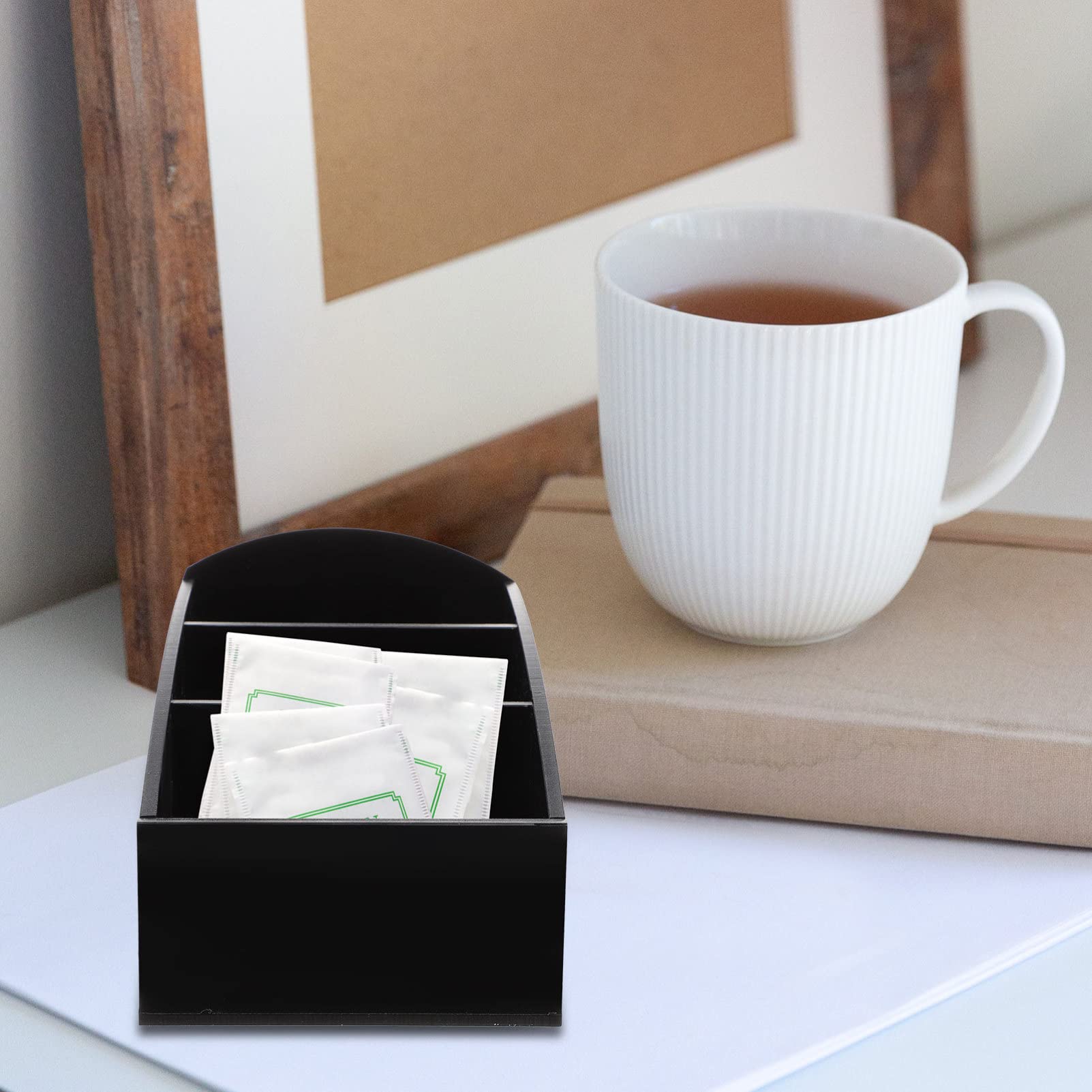 CALLARON Tea Bag Holder Organizer Tea Bag Rack Organizer 2pcs Coffee Pod Storage Box Acrylic Tea Bag Tea Bag Display Bar Accessories