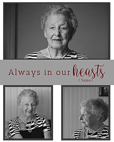 in Loving Memory Photo Blanket Personalized Blankets with Pictures and Name, Customized Memorial Blanket, Custom Blanket (3P, 48X32 inch)