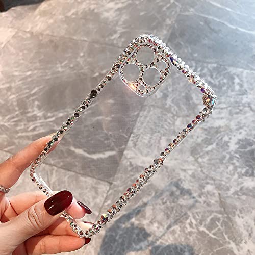 MOSEZA for iPhone 12 Pro Max Case Luxury Glitter Bling Silicone Rhinestone Cute Protective Phone Case for Women Girl for iPhone 12 Pro Max 6.7 inch