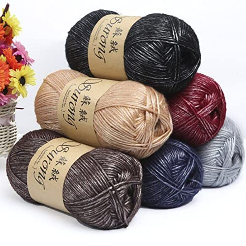 Crochet Yarn, 1 Roll 100g Crochet Yarn Strong Warmth Multiple Colour Hand Knitting Thick Wool Thread Cotton Yarn for Gift (Navy Blue)
