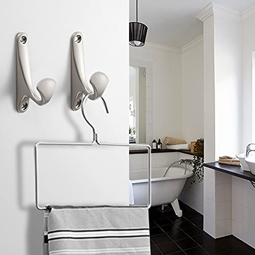 Wall Hooks 4pack Towel Hooks Zinc Alloy Integrated Single Hook Rust-Resistant/Corrosion Resistant/Long Using Life(Silver)