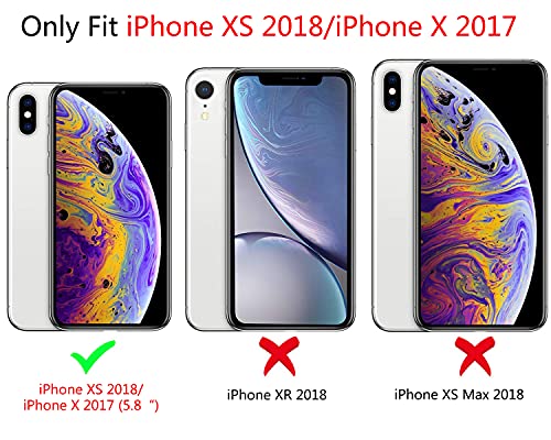 Ownest Compatible for iPhone X Case,iPhone Xs Case for Soft Liquid Silicone Gold Heart Pattern Slim Protective Shockproof Case for Women Girls for iPhone X/XS Case-Brown