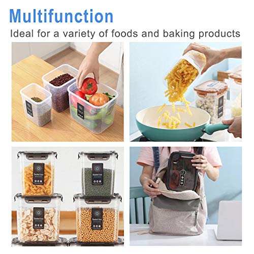 TINGFENG Cereal Containers Storage Set Airtight Food Storage Containers With Lids Flour And Sugar Containers(6 Pack)