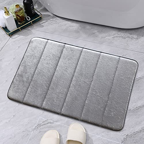 Memory Foam Bath Mats, Bathroom Rugs Memory Foam, Super Absorbent Soft Bath Mat Rug, Non Slip Waterproof Quick Dry Washable Burgundy Bathroom Mat Rug, Tapete para Baño, Alfombra De Baño, 17" x 24"
