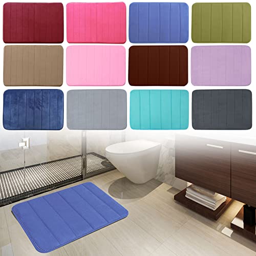 Memory Foam Bath Mats, Bathroom Rugs Memory Foam, Super Absorbent Soft Bath Mat Rug, Non Slip Waterproof Quick Dry Washable Burgundy Bathroom Mat Rug, Tapete para Baño, Alfombra De Baño, 17" x 24"