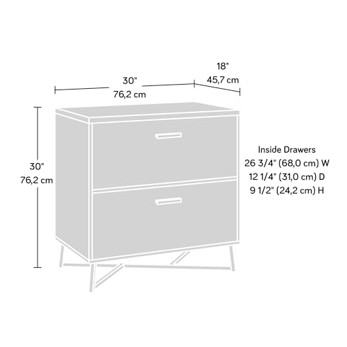 Sauder Canton Lane Engineered Wood/Metal Lateral File in Brew Oak