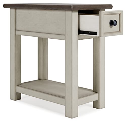 Signature Design by Ashley Bolanburg Chair Side End Table, 14"W x 24"D x 24"H, Whitewash