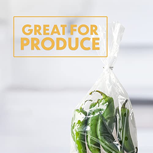 Perforated Plastic Bags For Vegetable Fruit Produce Grape Cherries Storage Bags With Ties, 50 Pack