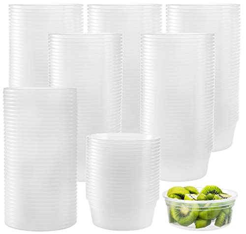 Lawei 80 Pack Plastic Deli Food Containers with Lids - 8 Oz Food Storage Containers Freezer Deli Cups for Soup, Party Supplies, Meal Prep and Portion Control
