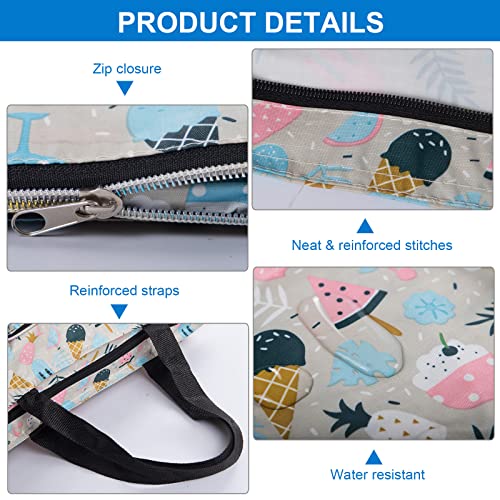 Aflngle 2-Pcs Reusable Grocery Bags with Handles Foldable Washable Shopping Bags Waterproof Large Capacity Shopping Tote Bag