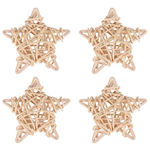 STOBOK 4pcs Small Animal Activity Toy Star Rattan Rabbit Chew Ball Woven Grass Play Ball Toy for Cat Hamster Gerbils Chinchilla Birds Guinea Pig