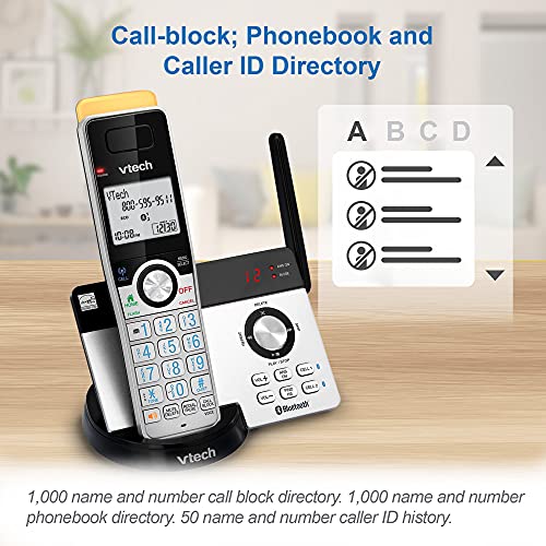 VTech IS8121-3 Super Long Range up to 2300 Feet DECT 6.0 Bluetooth 3 Handset Cordless Phone for Home with Answering Machine, Call Blocking, Connect to Cell, Intercom and Expandable to 5 Handsets