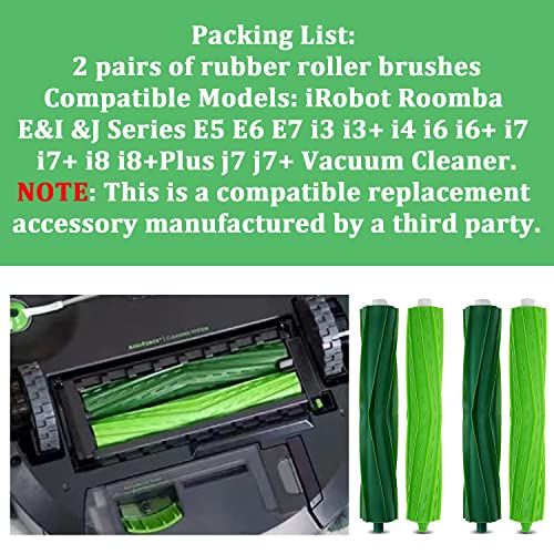 SogYupk Roller Brushes Replacement Parts,2 Set Multi-Surface Rubber Brush Compatible for E&I &J Series E5 E6 E7 i3 i3+ i4 i6 i6+ i7 i7+ i8 i8+Plus j7 j7+ Vacuum Accessories.