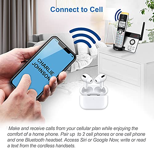 VTech IS8121-3 Super Long Range up to 2300 Feet DECT 6.0 Bluetooth 3 Handset Cordless Phone for Home with Answering Machine, Call Blocking, Connect to Cell, Intercom and Expandable to 5 Handsets