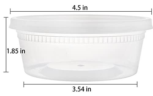 Lawei 80 Pack Plastic Deli Food Containers with Lids - 8 Oz Food Storage Containers Freezer Deli Cups for Soup, Party Supplies, Meal Prep and Portion Control