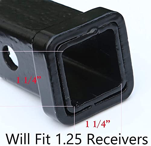 LFPartS USA Flag Emblem Metal Trailer Hitch Cover (Fits 1.25" Receivers, Black with Red Line)