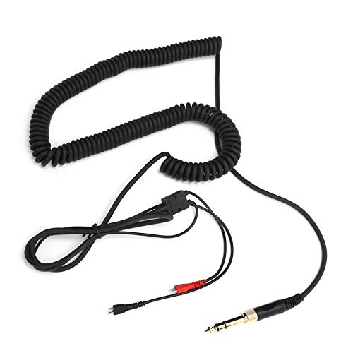 eboxer-1 Headphone Audio Cable, Spring Audio Cable with Adapter, OFC Copper Core, Replacement 3.5mm Headset Audio Wire for Sennheiser HD25/HD560/HD540/HD430/HD250, 19.7ft