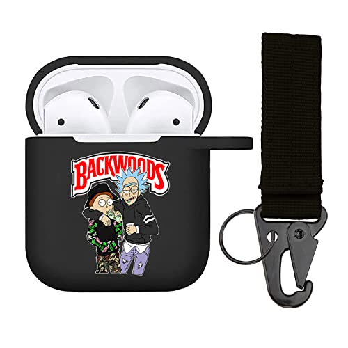Backwoods Airpods Case Flexible Silicone Cover for Airpods 2&1shockproof Protective TPU Airpod Cases with Keychain Compatiable Wireless Charging