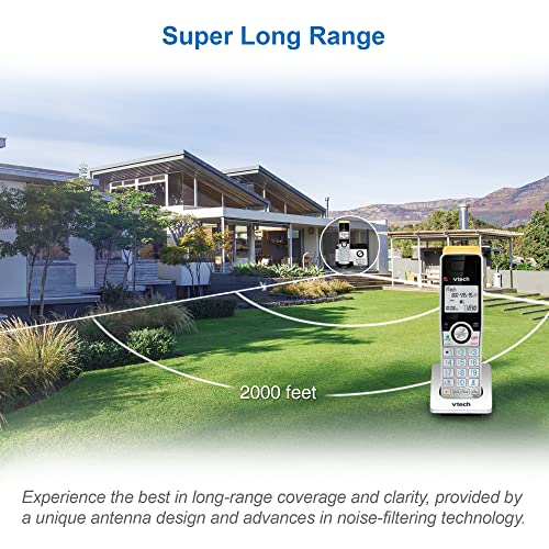 VTech IS8121-3 Super Long Range up to 2300 Feet DECT 6.0 Bluetooth 3 Handset Cordless Phone for Home with Answering Machine, Call Blocking, Connect to Cell, Intercom and Expandable to 5 Handsets