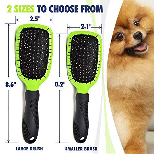 Rexipets Dog & Cat Brush & Comb Pet Grooming Set - Double Side (Small) - Ultimate Deshedding Tool - Lice And Flea Removing - Perfect Groomer's Tools - Strong Grip And Soft Bristles
