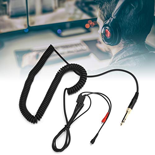eboxer-1 Headphone Audio Cable, Spring Audio Cable with Adapter, OFC Copper Core, Replacement 3.5mm Headset Audio Wire for Sennheiser HD25/HD560/HD540/HD430/HD250, 19.7ft