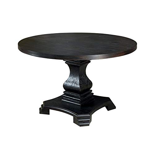 BOWERY HILL 48-inch Wood Round Dining Table in Antique Black