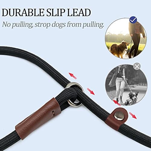 MayPaw Slip Lead Control Leash for Dogs No Pull, 13+ Colors Classic Dog Leash 7FT Pet Slip Leash, 1/4” Rope Leash for Small Medium Animals