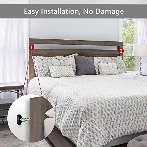 Tiilan Headboard Stoppers for Wall, Adjustable Threaded Bed Frame Anti-Shake Tool, Bed Frame Bumper Guards, Stable Tool for Bed, Cabinet, Sofa - Pack of 4 (1.0-3.2 in)