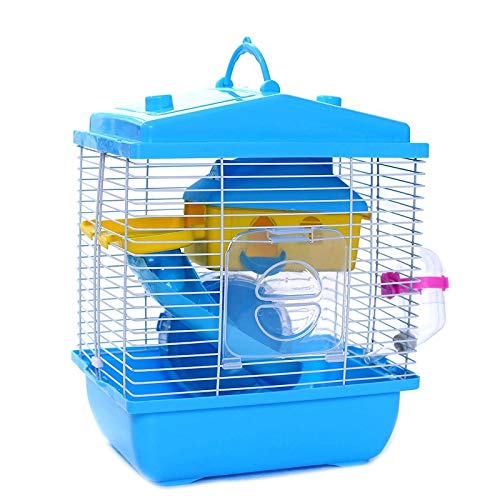 GFHFG Pet Cage Hamster with Transparent Skylight Double Layer House for Hamster Golden Hamster Pet Blue