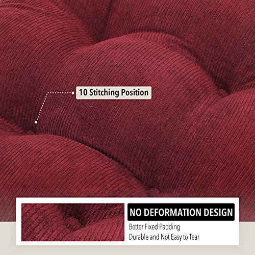 Tromlycs Indoor Rocking Chair Cushion for Rocking Chair Pads Back and Seat Sets with Ties 2 Piece Red