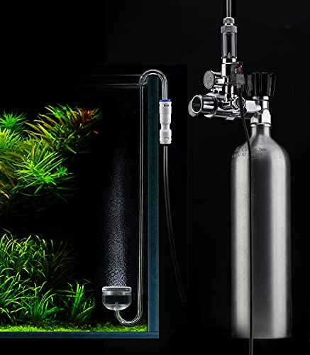 Clscea Aquarium CO2 Regulator Dual Gauge with Bubble Counter and Solenoid Valve, Single Stage