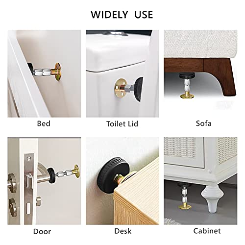 Tiilan Headboard Stoppers for Wall, Adjustable Threaded Bed Frame Anti-Shake Tool, Bed Frame Bumper Guards, Stable Tool for Bed, Cabinet, Sofa - Pack of 4 (1.0-3.2 in)