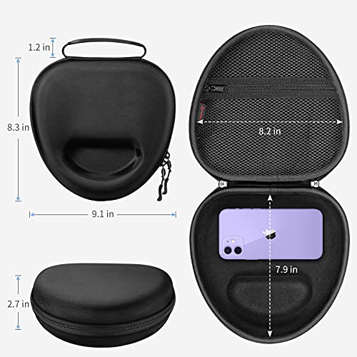 Fintie Hard Case for AirPods Max Headphone, Replacement Protective Travel Carrying Storage Bag with Auto Wake/Sleep for AirPods Max (Black)