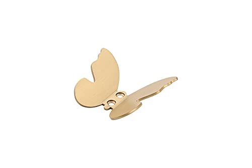 Z metnal Wall Hooks Decorative, Small Modern Gold Brass Hooks, Butterfly Bath Towel Hook, Coat Hat Hooks Robe Hooks for Entry Bedroom, Stainless Steel, Wall Mounted, 2 pcs