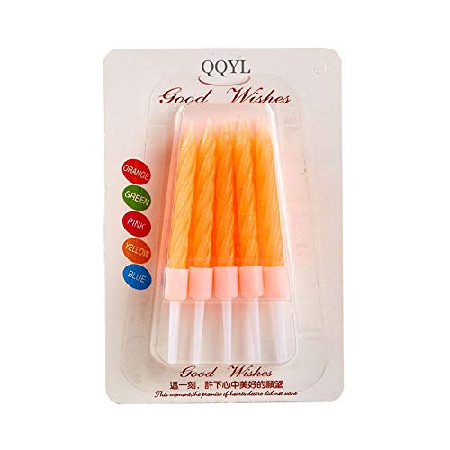 3.5" 5" Short Long Gold Candles for Birthday Cakes Topper Decor for Small Middle Large Birthday Party Cake for Women Child Men Girl (Candy Orange, Short Candle)